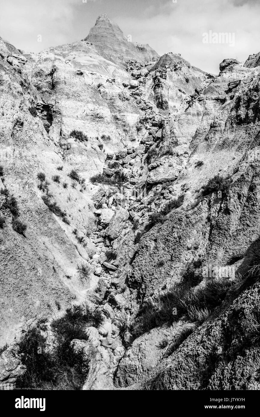 Badlands national park south dakota Black and White Stock Photos ...