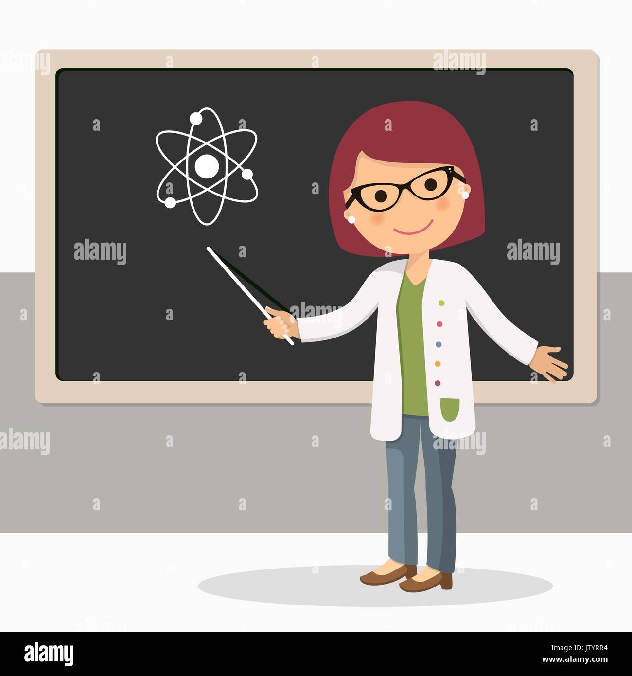 Woman Science Teacher Cartoon