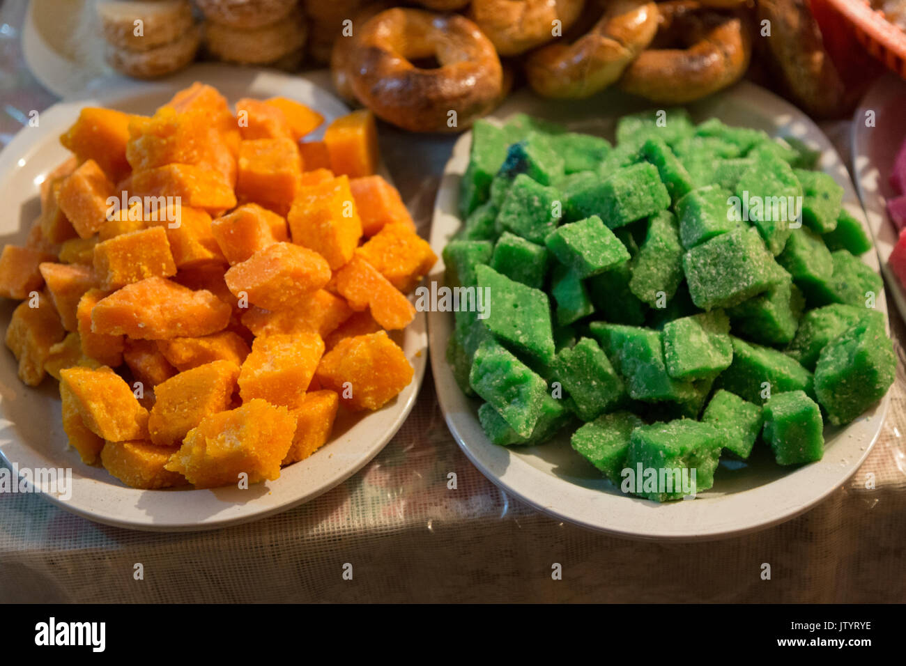 Traditional sweets at Corpus Christi celebration in Ecuador Stock Photo ...