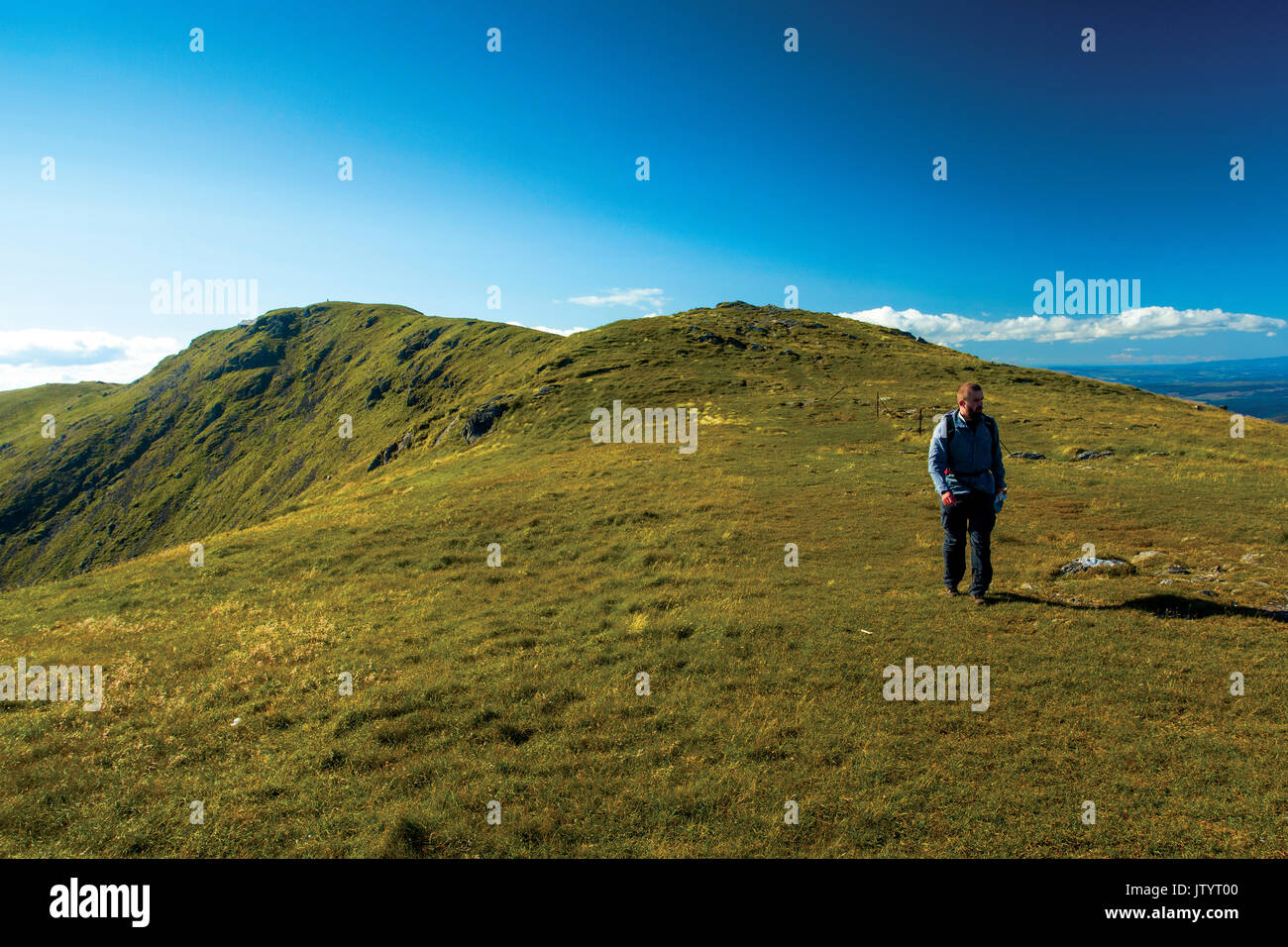 Descending from the summit of Ben Ledi, Loch Lomond and the Trossachs ...