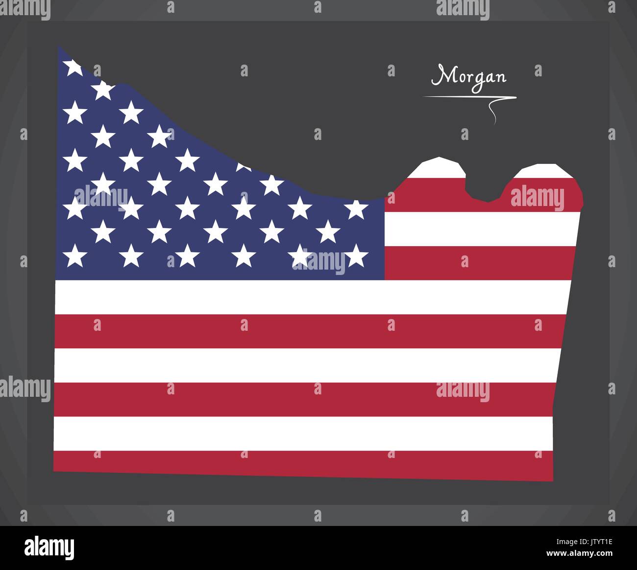 Morgan county map of Alabama USA with American national flag ...