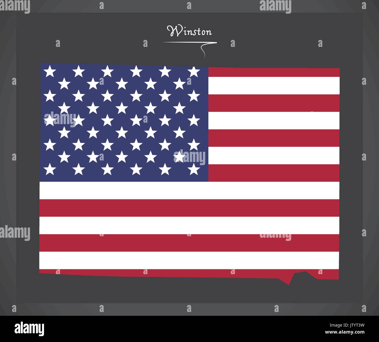 Winston county map of Alabama USA with American national flag ...