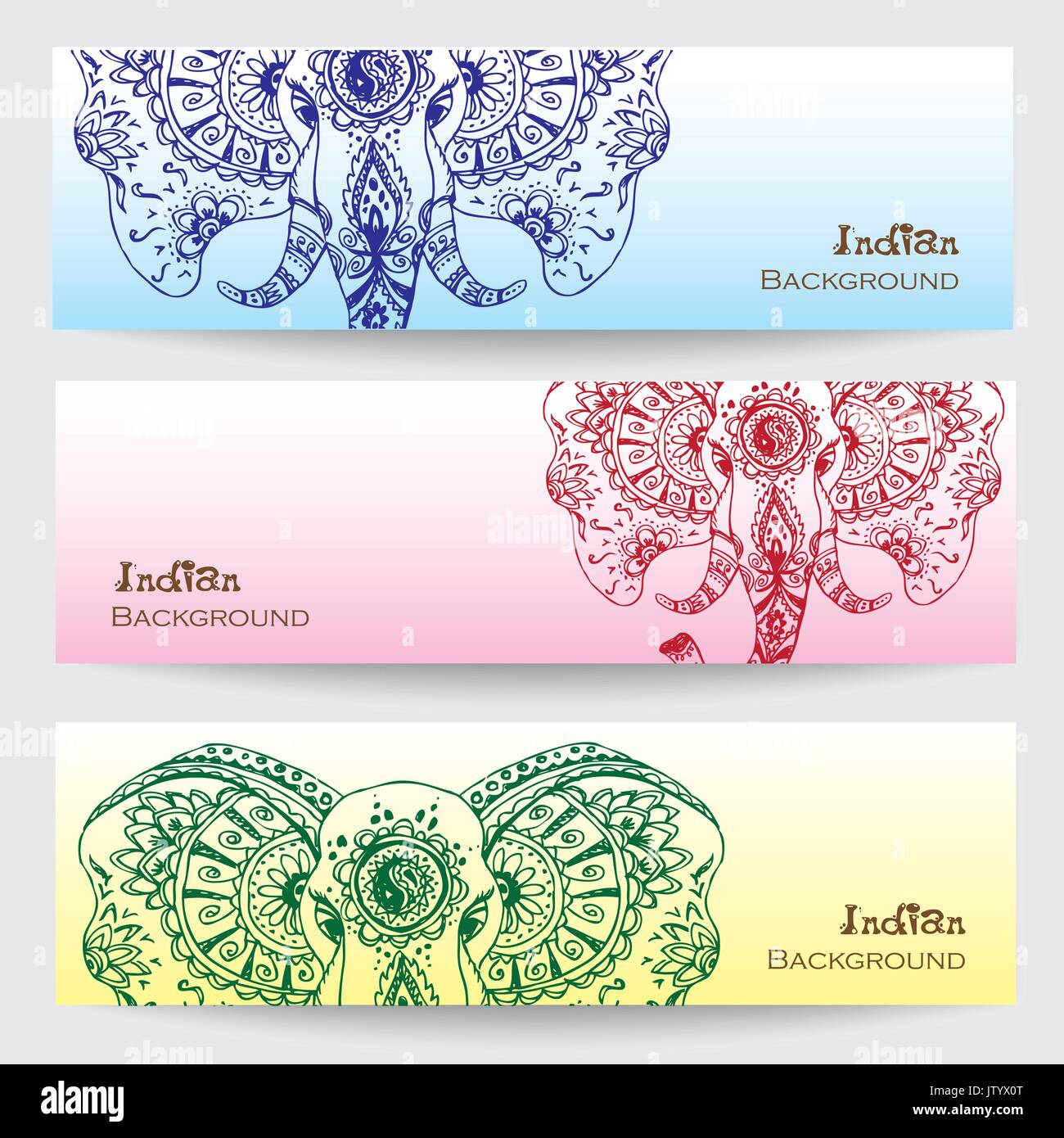 Set of three indian banners. Place for your text., vector illustration ...