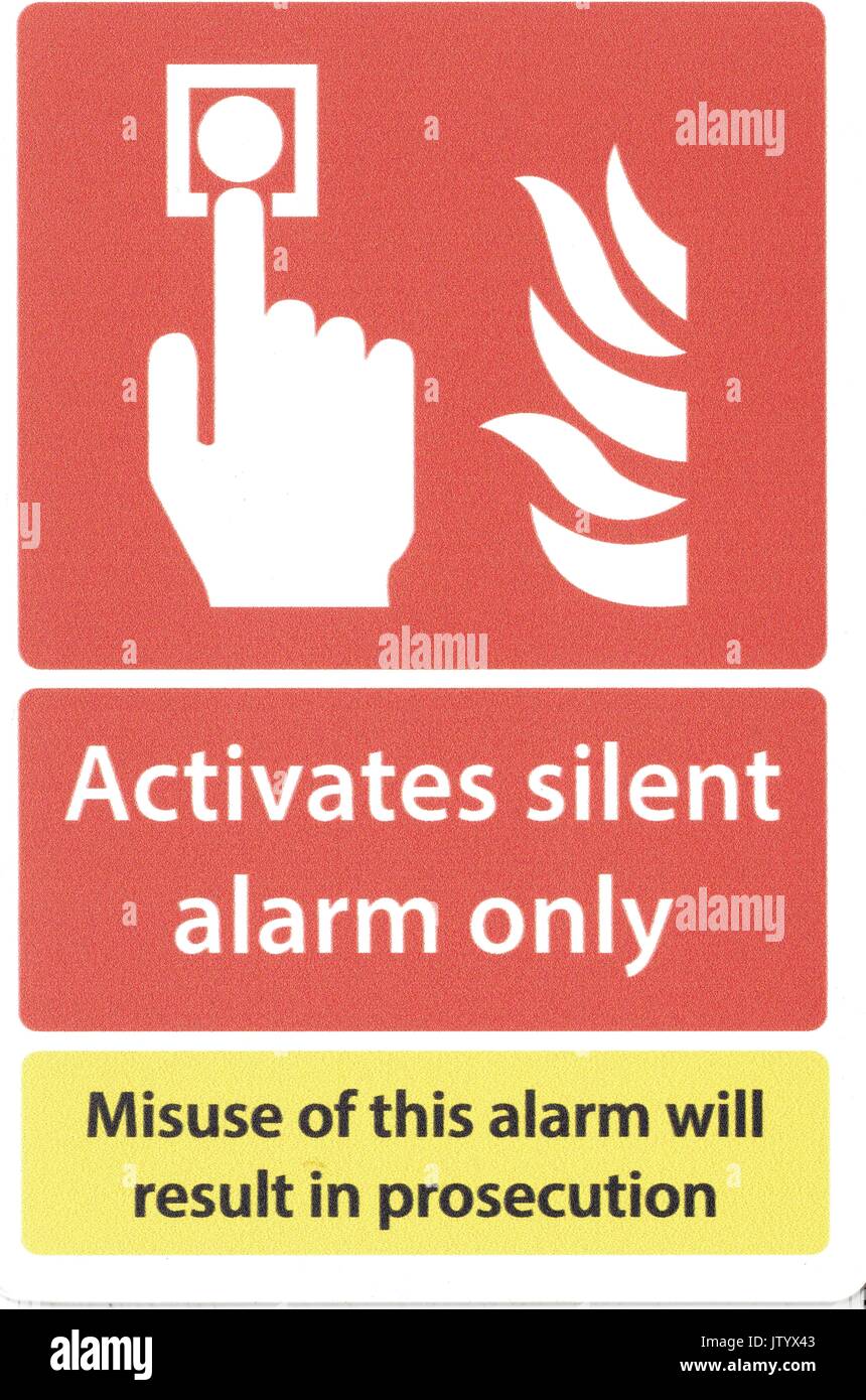 Warning sign for fire alarm Stock Photo - Alamy