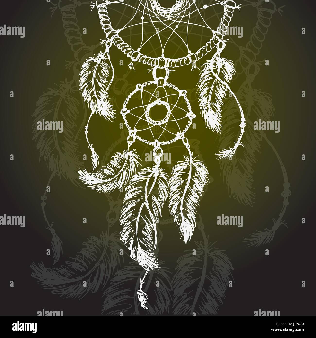 Vector colorful illustration of dream catcher Stock Vector Image & Art ...