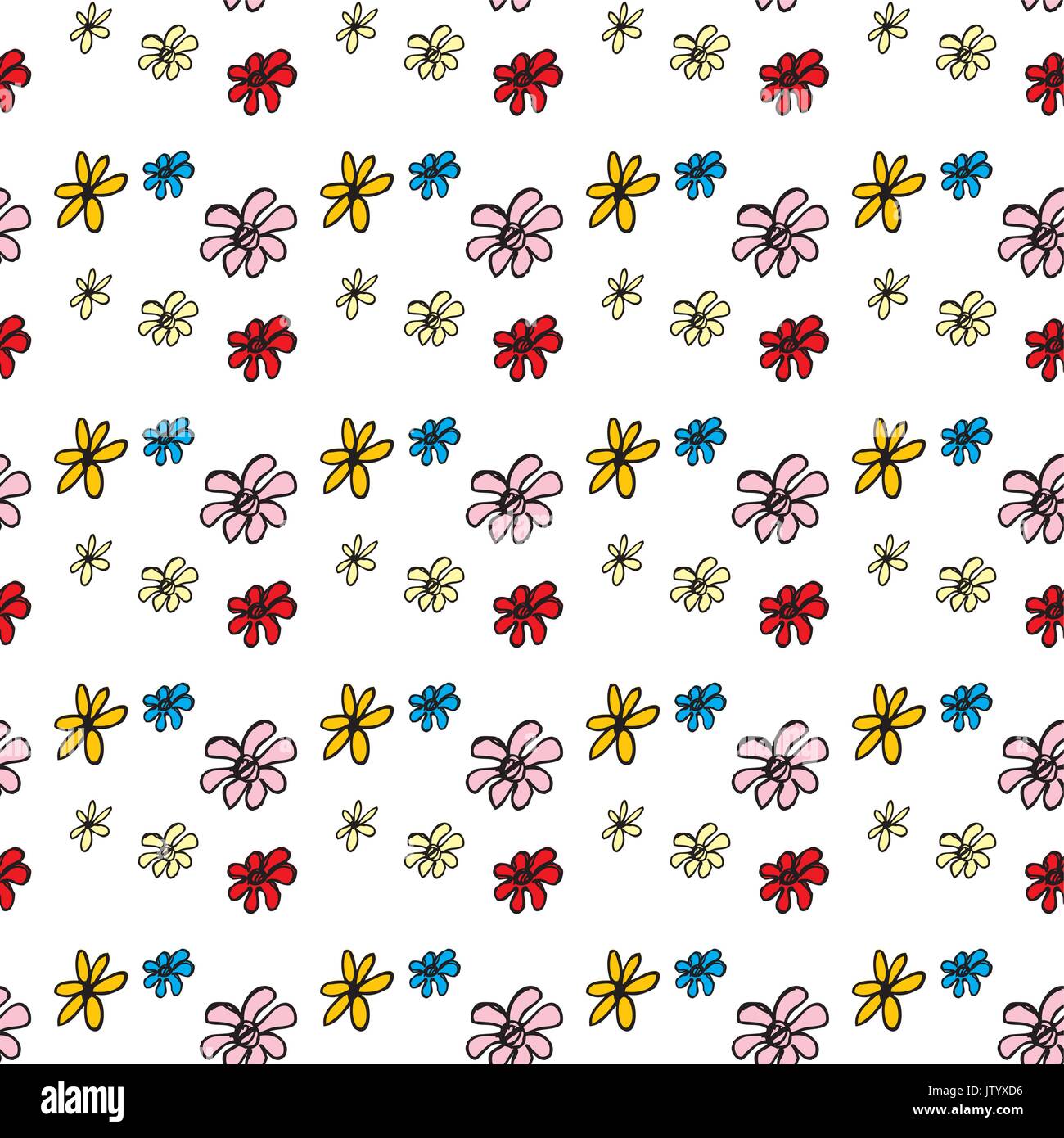 Seamless pattern flower on white. Hand drawing.Seamless pattern can be ...