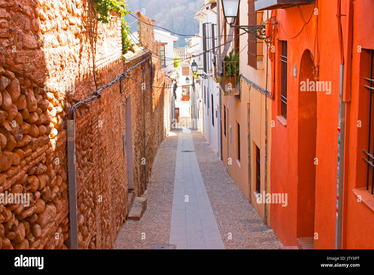 Street. Old Spanish street. Traditional ancient town Stock Photo - Alamy
