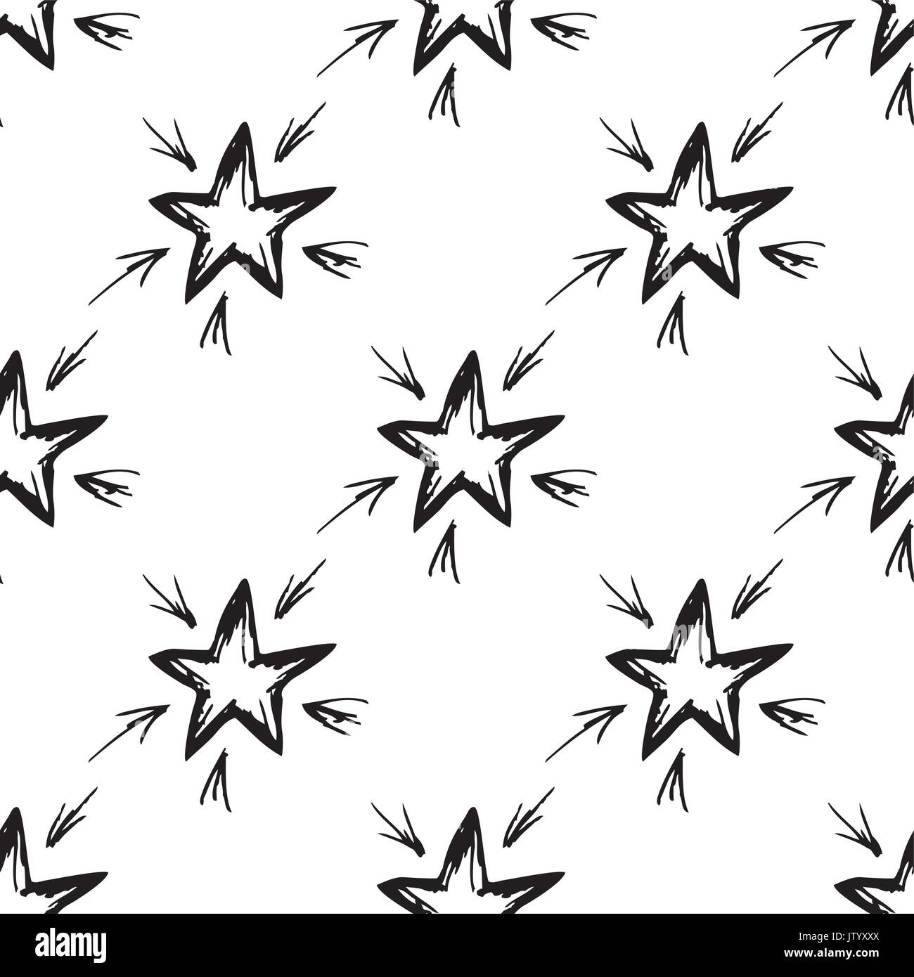 Seamless pattern hand-drawn star.Seamless pattern can be used for ...
