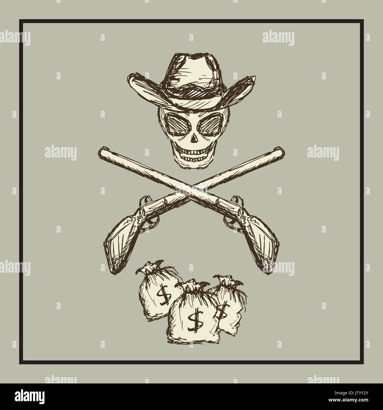 Old western revolver guns Stock Vector Images - Alamy