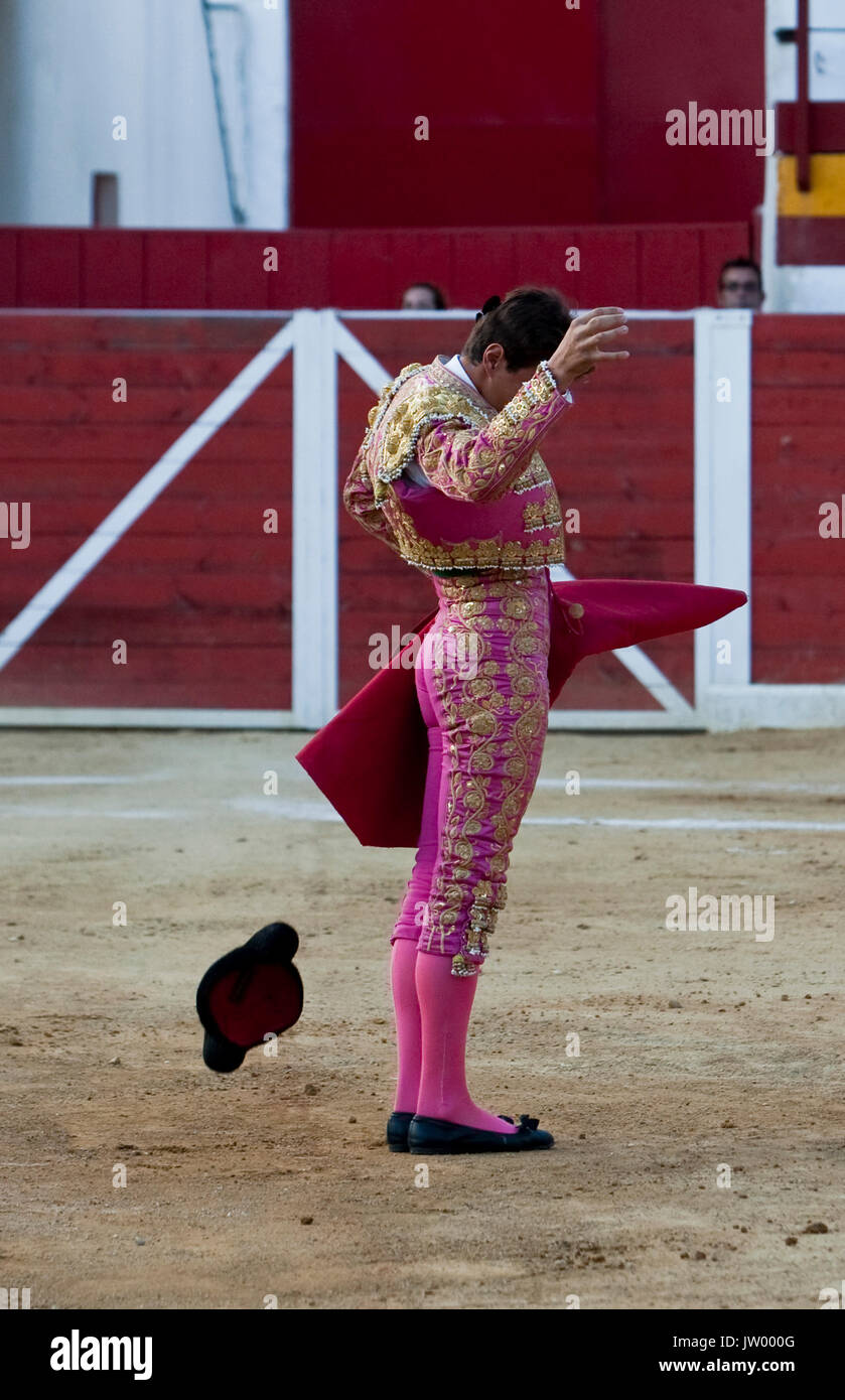 The Spanish Bullfighter Miguel Tendero Releasing the air its montera ...