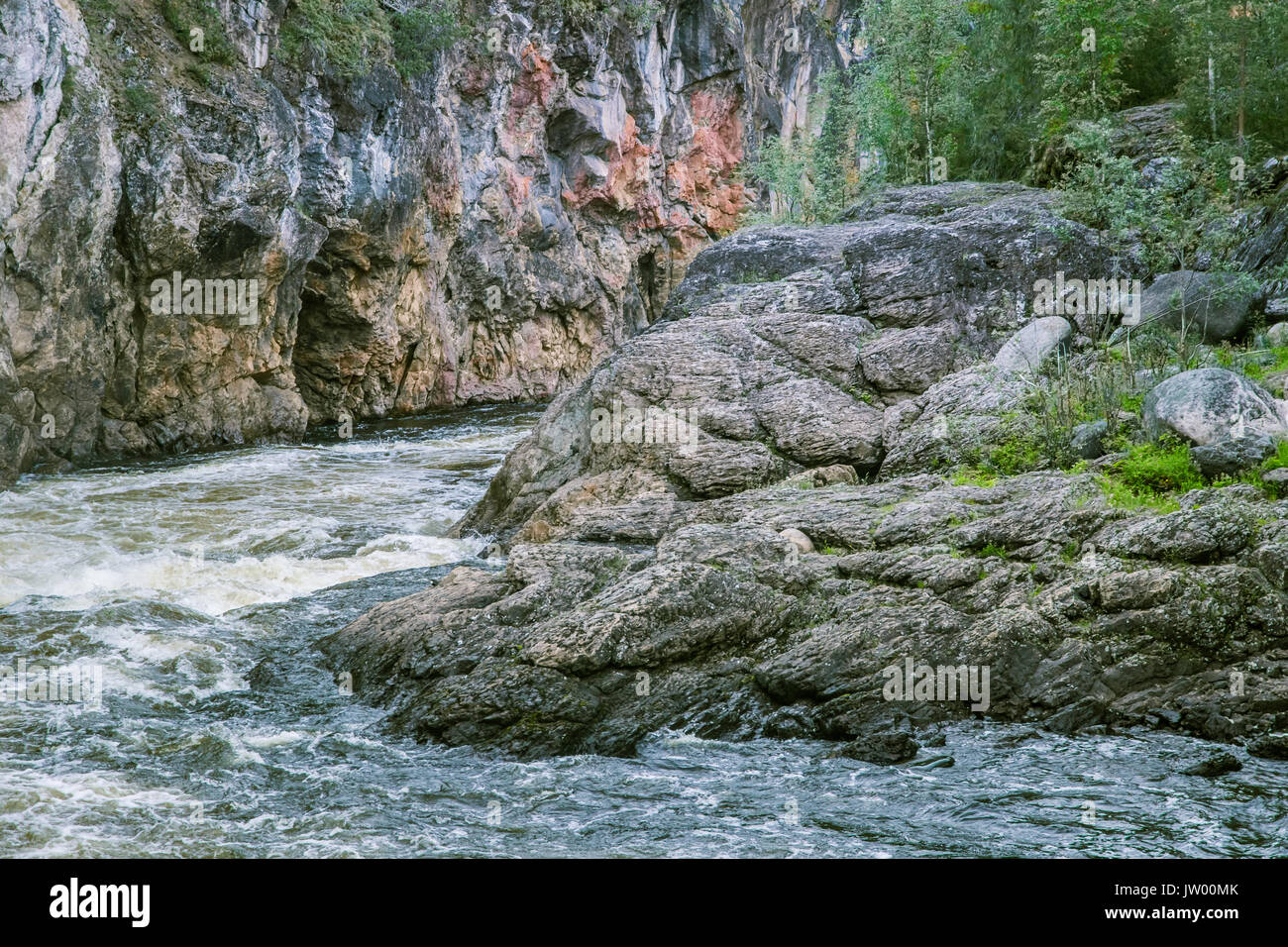 A beautiful scenery with a river rapids in Finland Stock Photo - Alamy