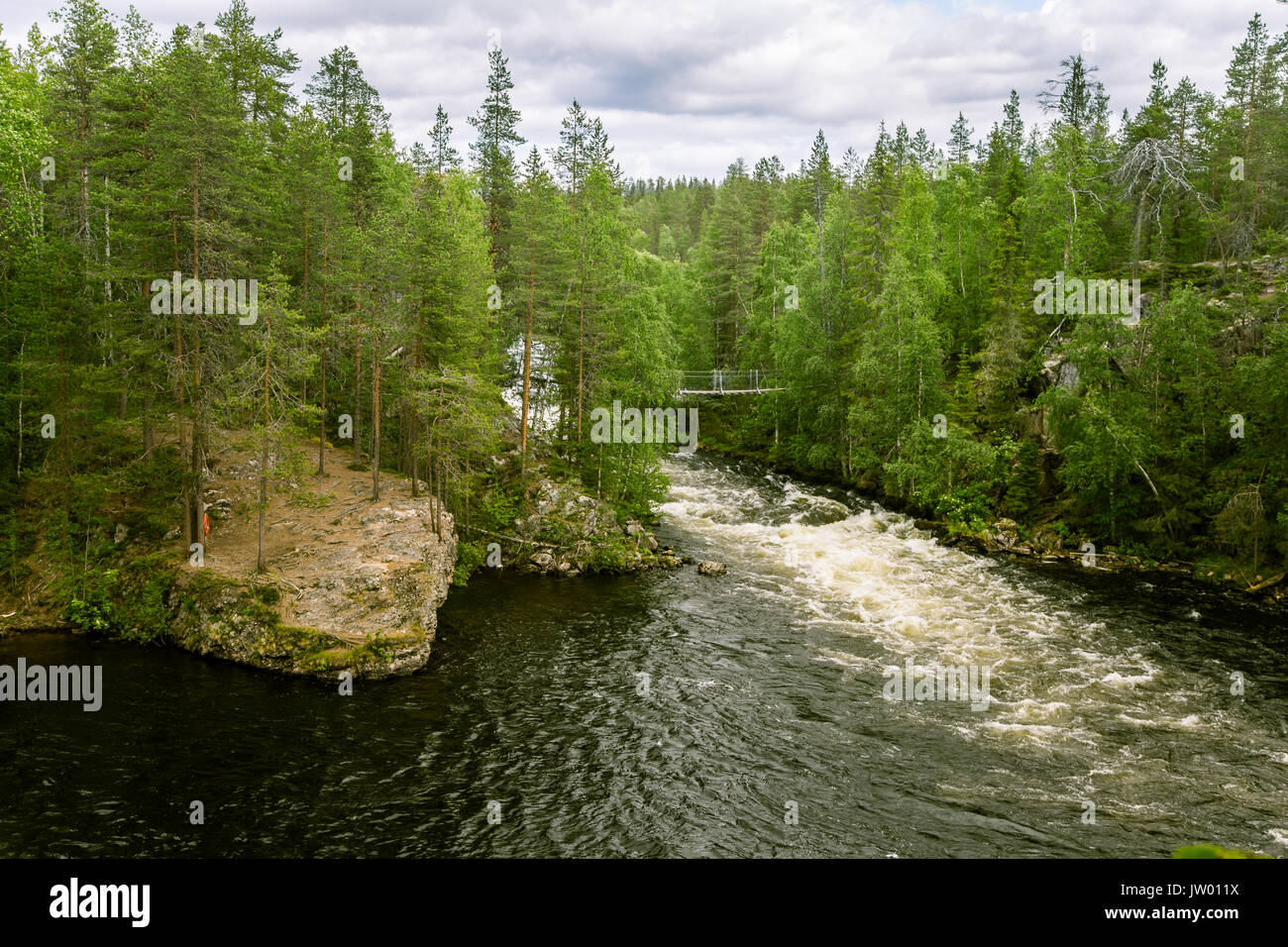 A beautiful scenery with a river rapids in Finland Stock Photo - Alamy