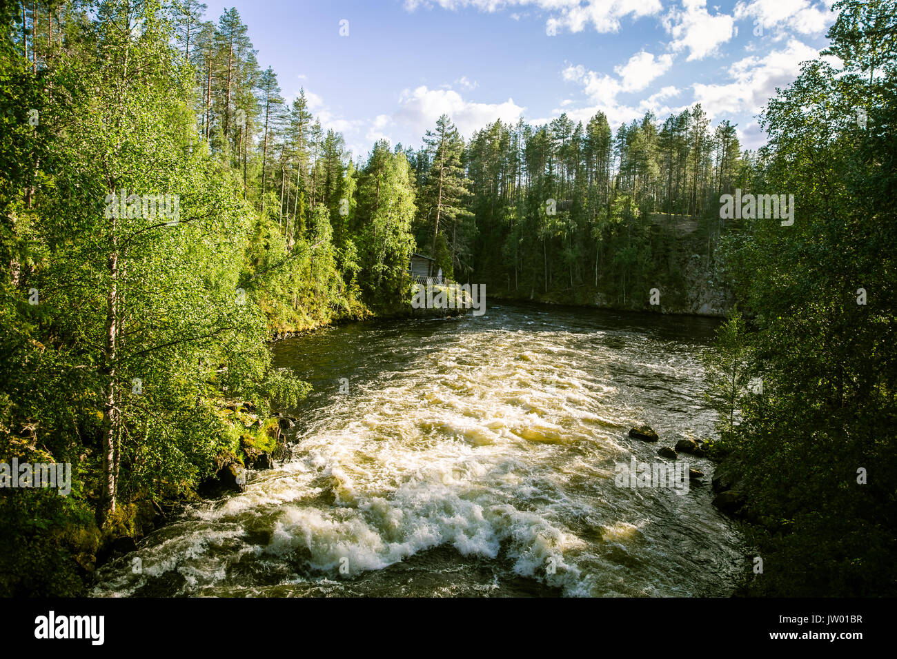 A beautiful scenery with a river rapids in Finland Stock Photo - Alamy