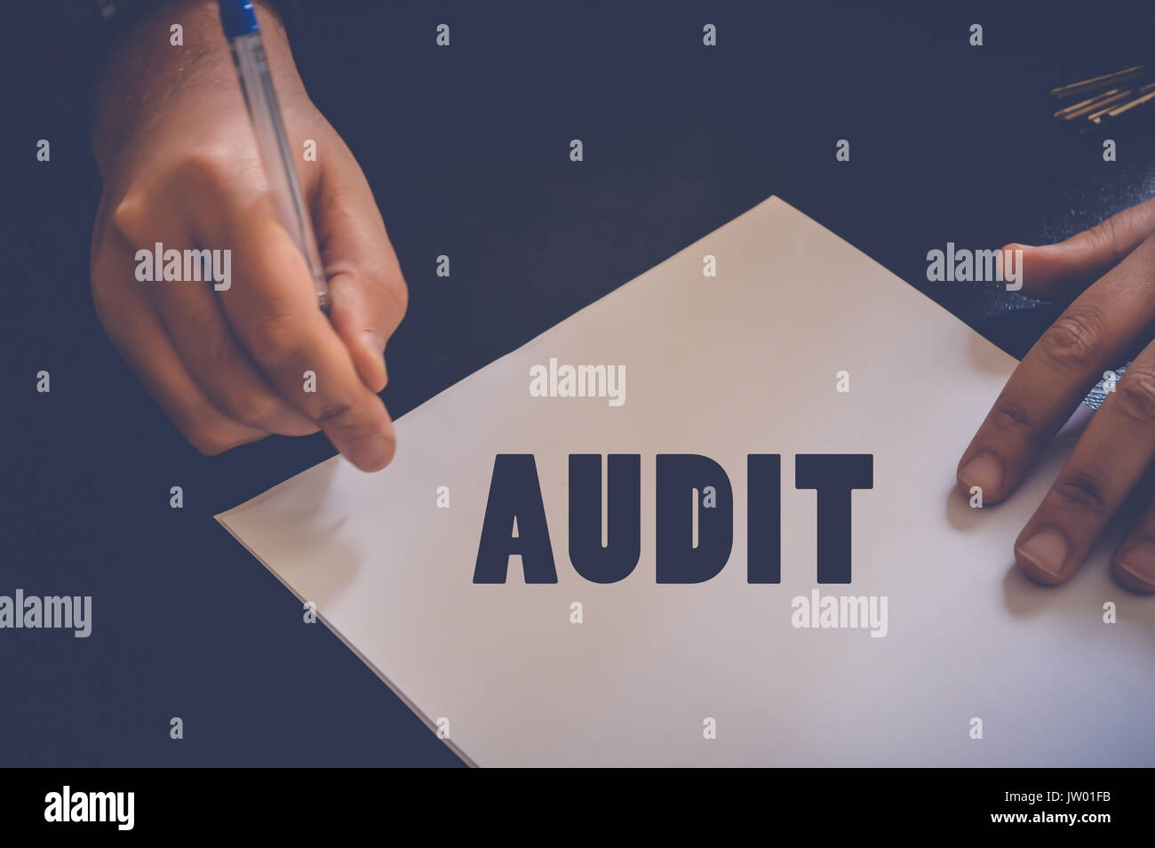 Audit written on white paper, business concept background Stock Photo ...