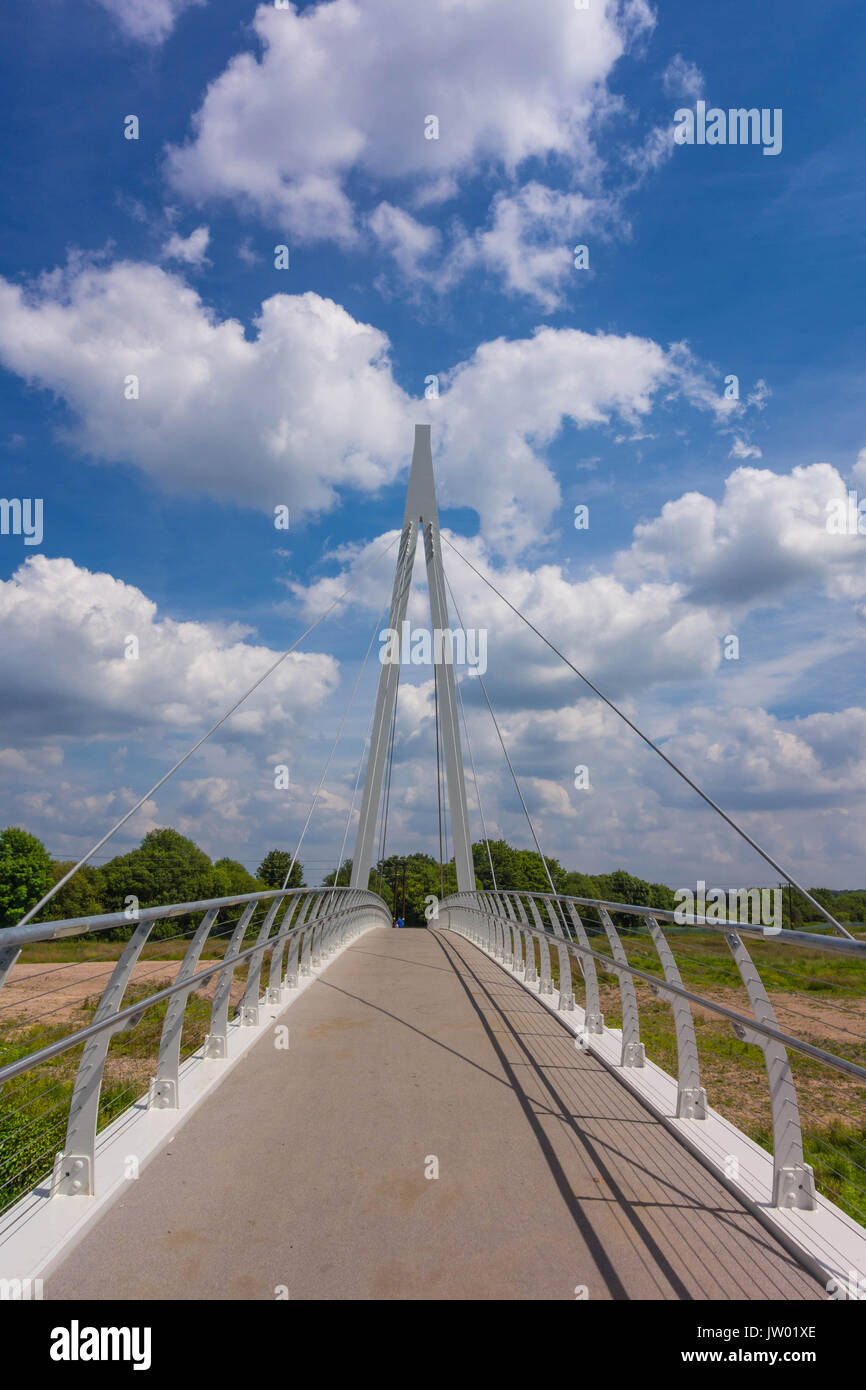 Greenway pedestrian and cycle bridge crossing the river Wye and linking ...