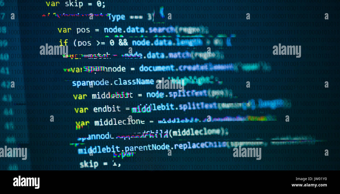 Panoramic software computer programming code background Stock Photo - Alamy