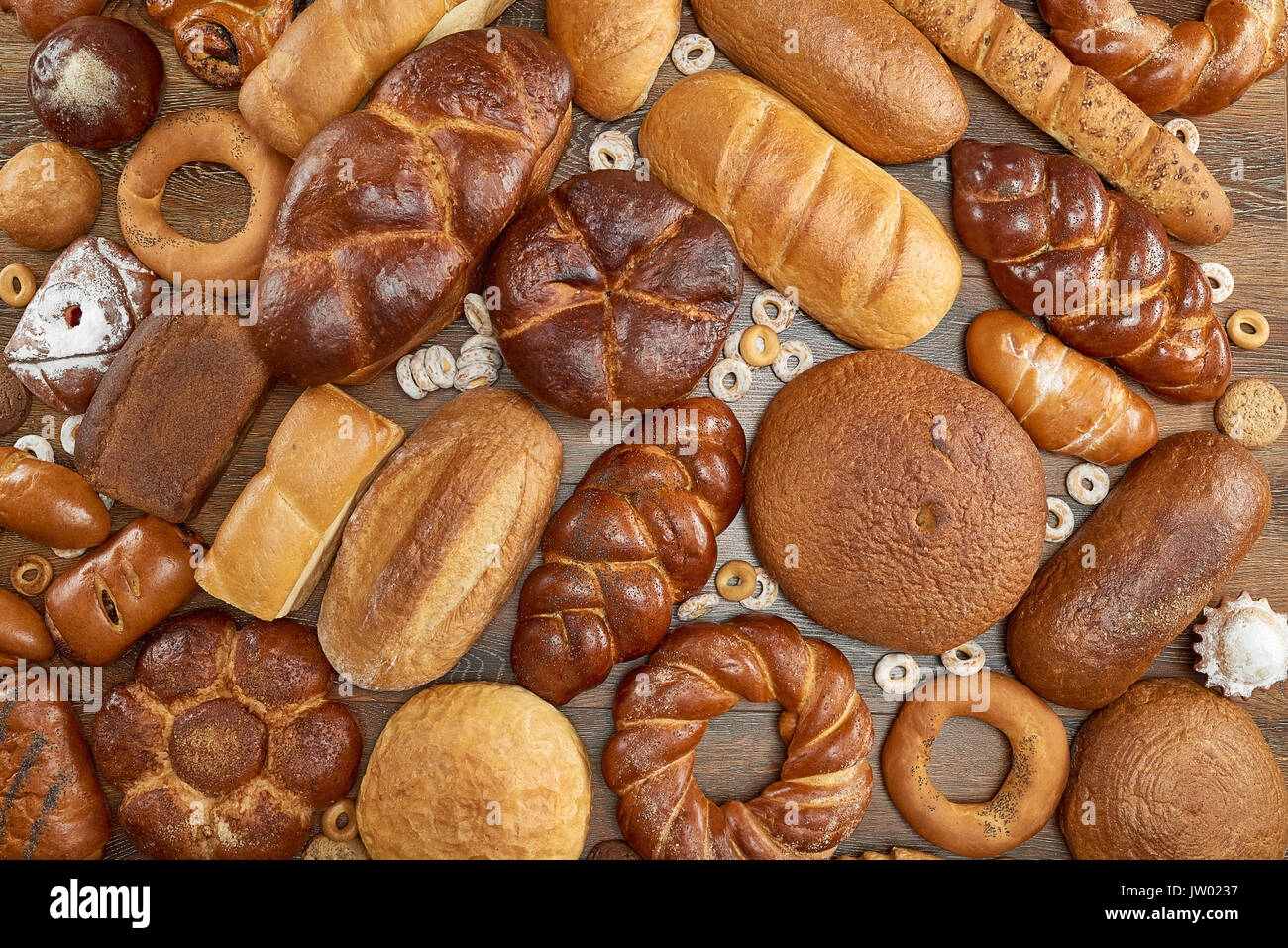 Assorted breads isolated on white Stock Photo - Alamy
