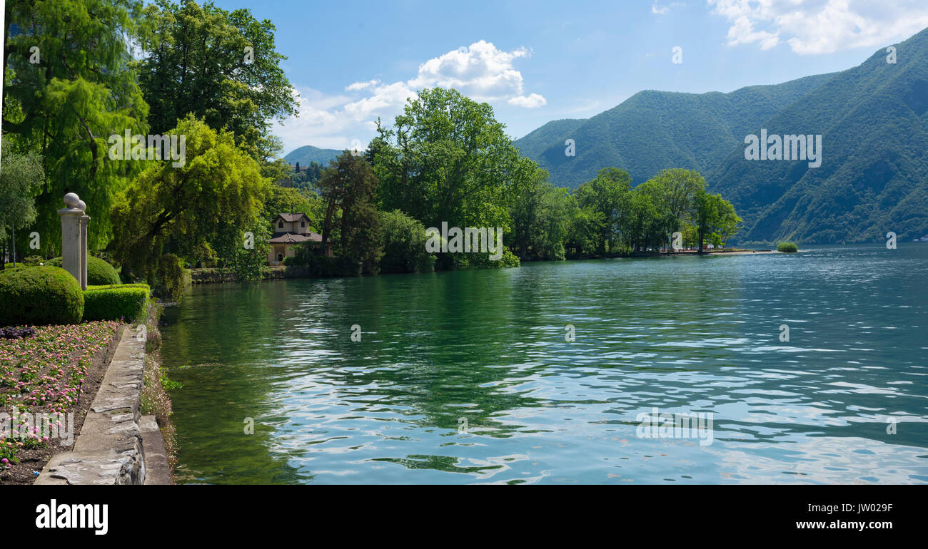 The Parco Ciani in Lugano and the lake Lugano - Lugano, Lake Lugano ...
