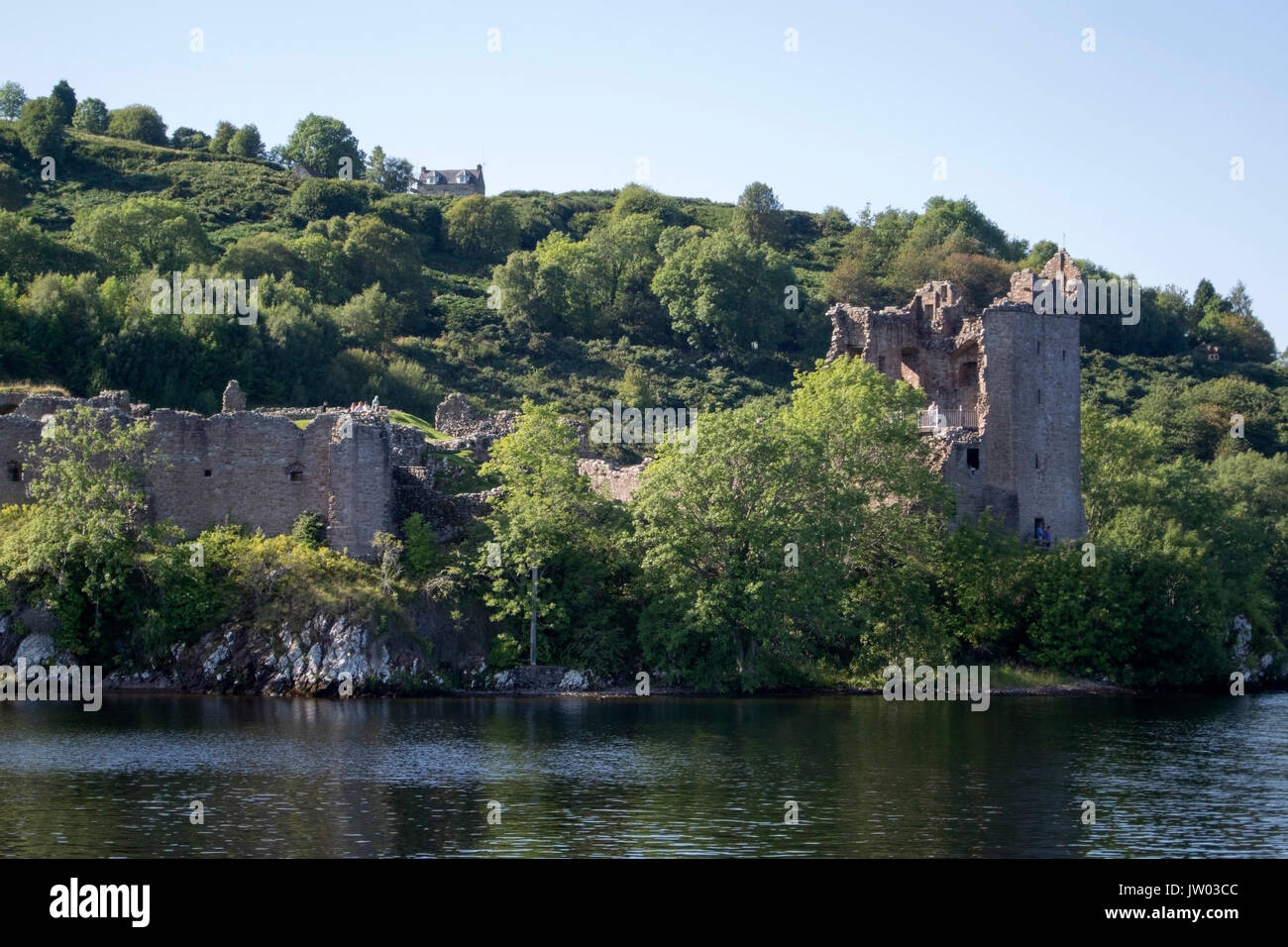 Historic Ruined Urquhart Castle Loch Ness Scotland landscape view of ...