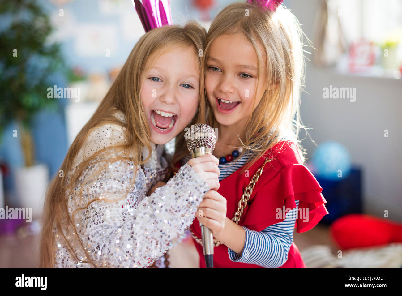 Future stars singing together a favorite song Stock Photo - Alamy