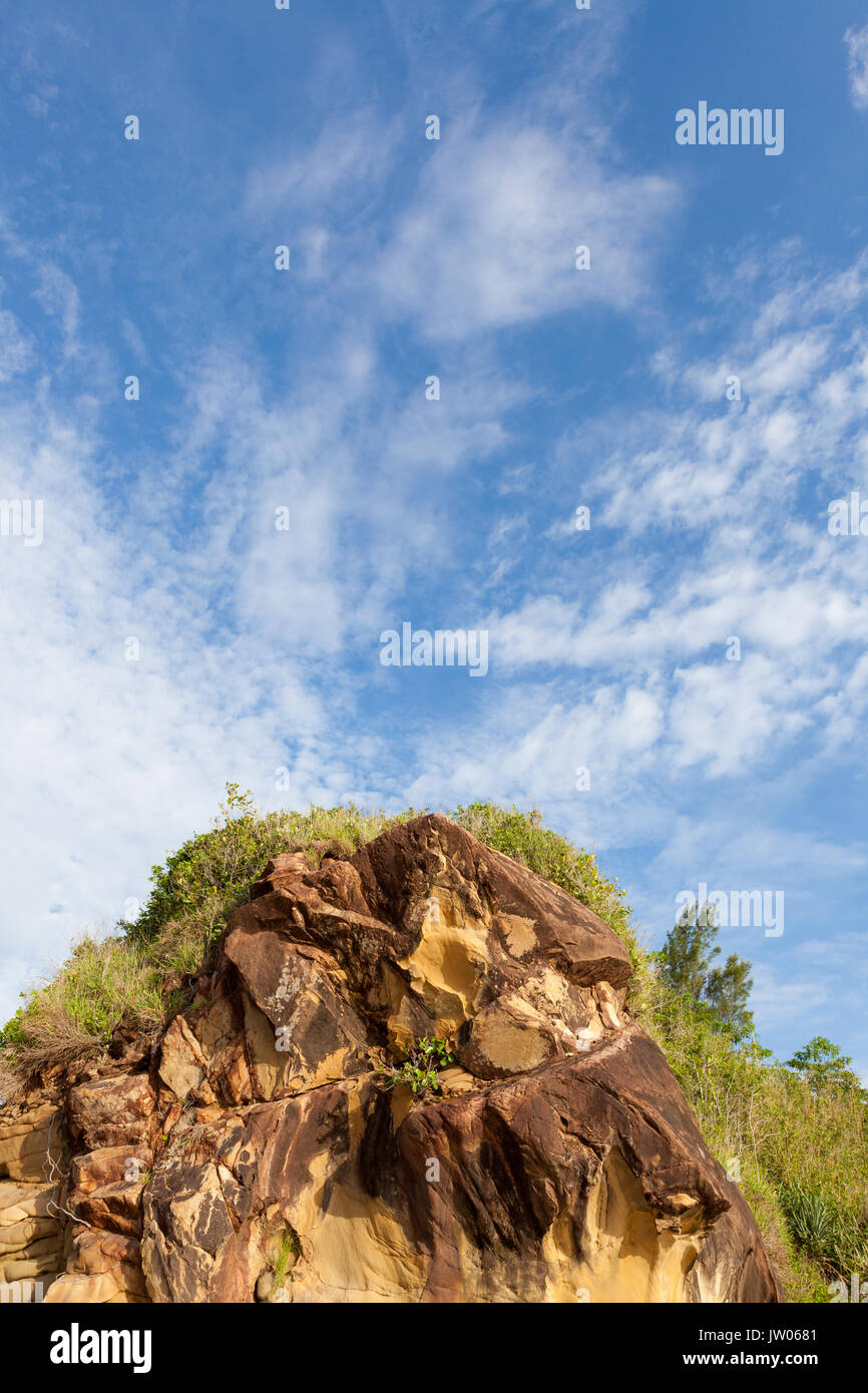Sandstone rock at beach Stock Photo - Alamy