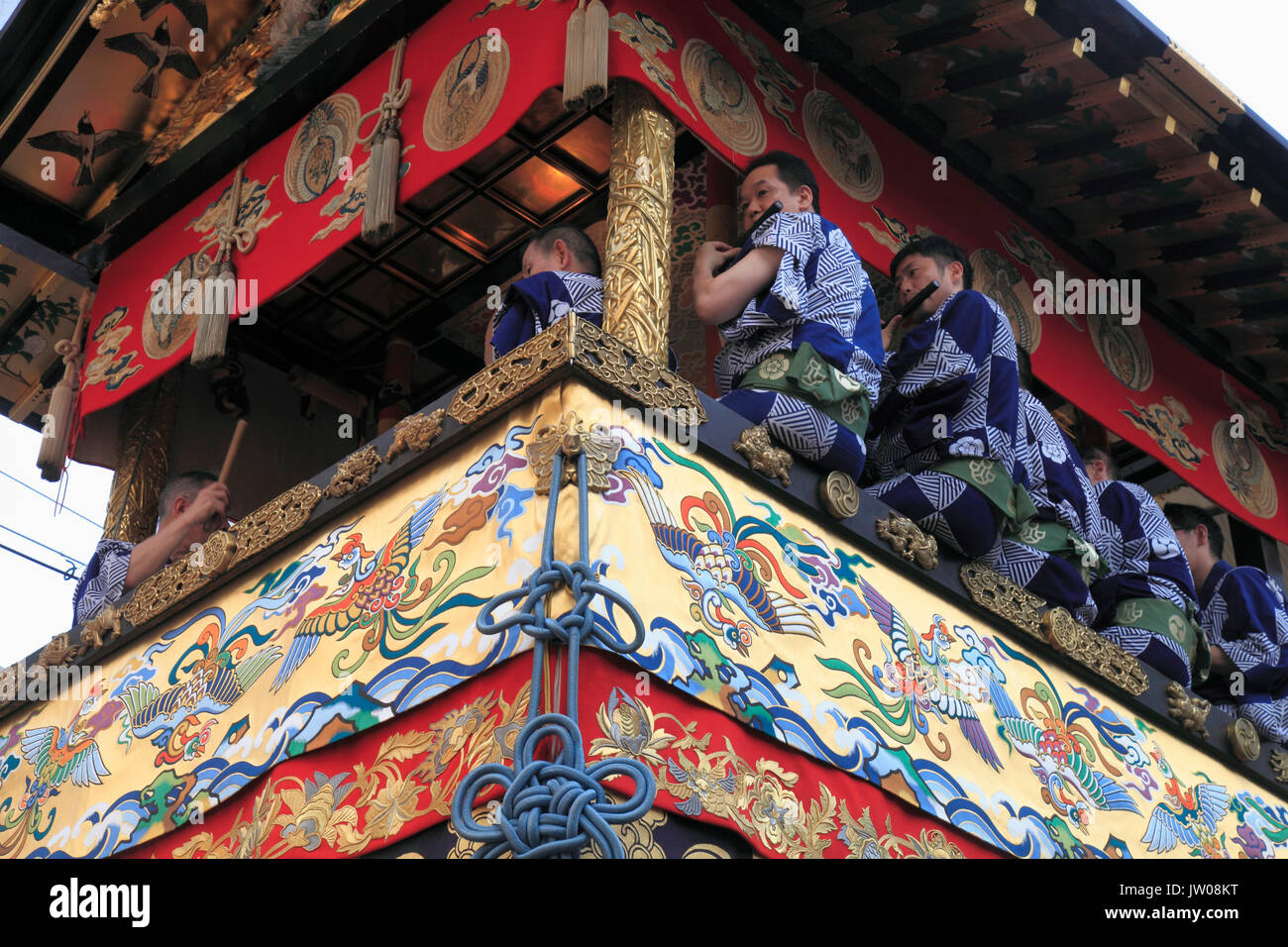 Japan, Kyoto, Gion Matsuri, festival, float, decoration, detail, people ...