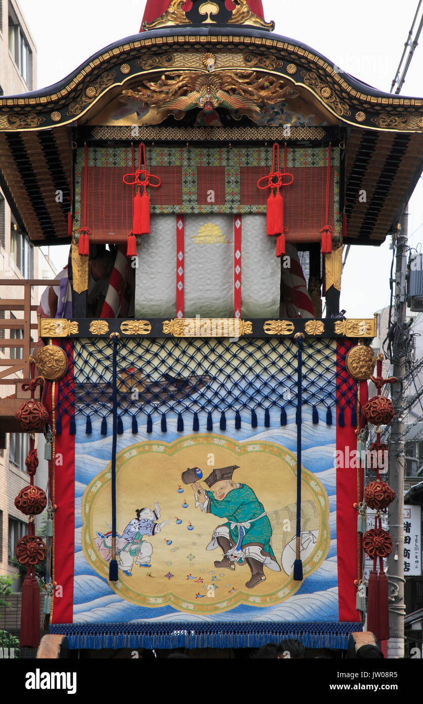 Japan, Kyoto, Gion Matsuri, festival, float, decoration, tapestry Stock ...