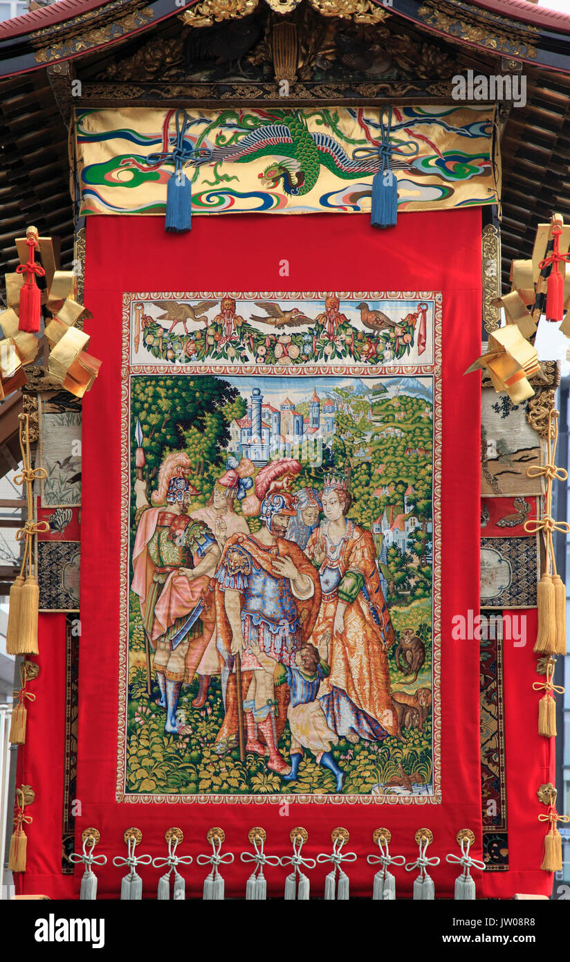 Japan, Kyoto, Gion Matsuri, festival, float, decoration, tapestry Stock ...