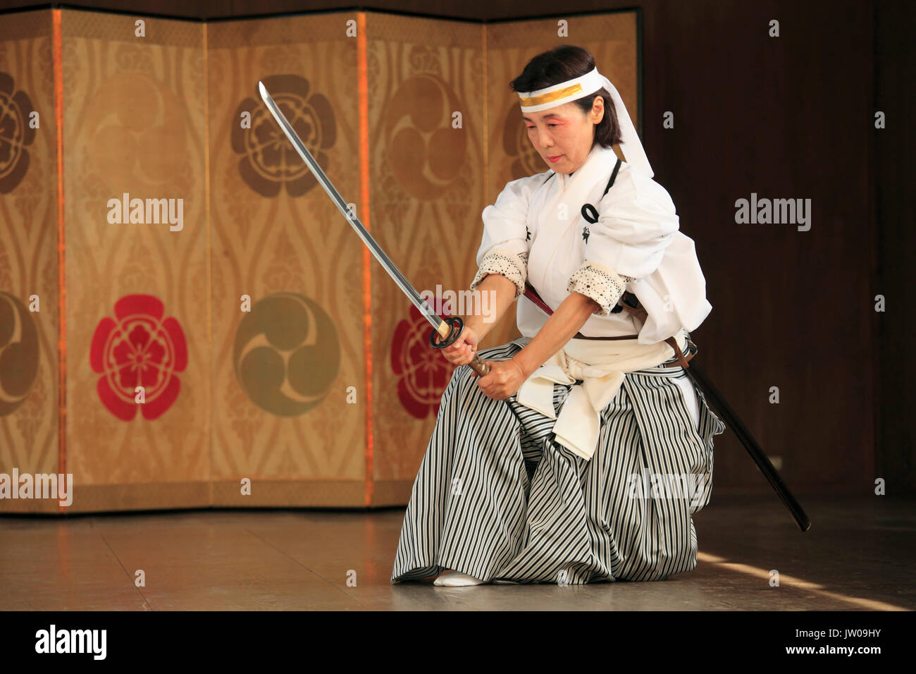 Japan, Kyoto, Gion Matsuri, festival, traditional performance, sword ...
