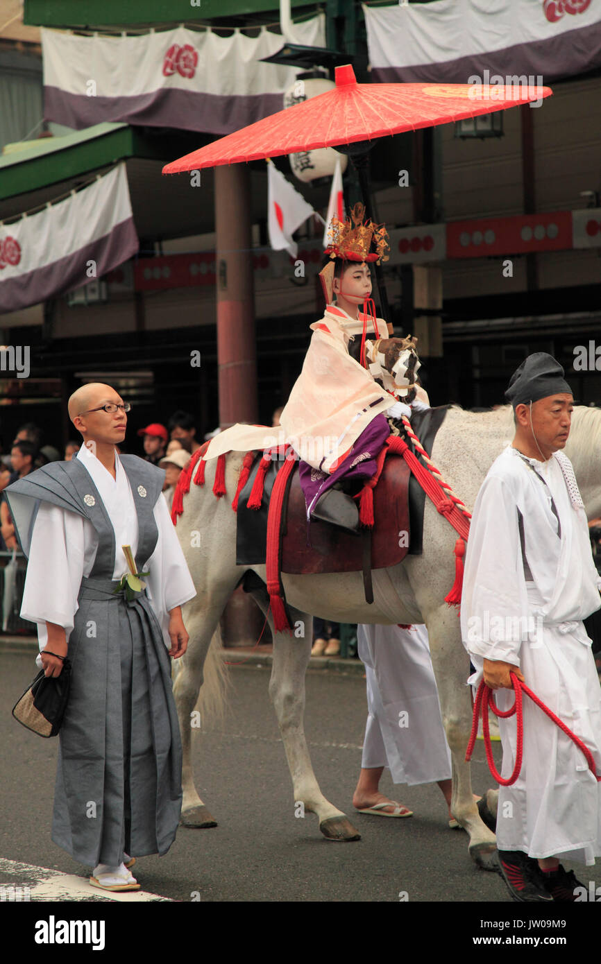 Japan, Kyoto, Gion Matsuri, festival, Shinko-sai, procession, sacred ...
