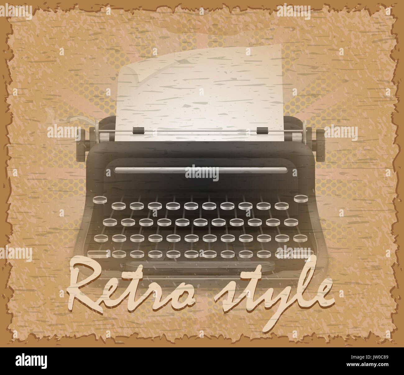 retro style poster old typewriter stock vector illustration Stock Photo ...