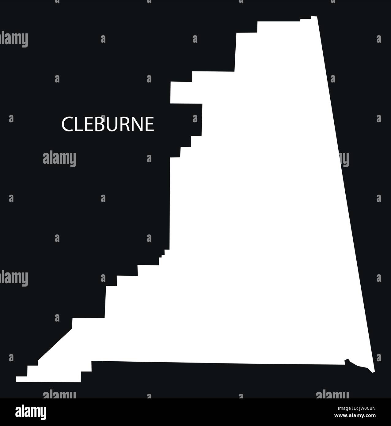 Cleburne county map of Alabama USA black inverted illustration Stock ...