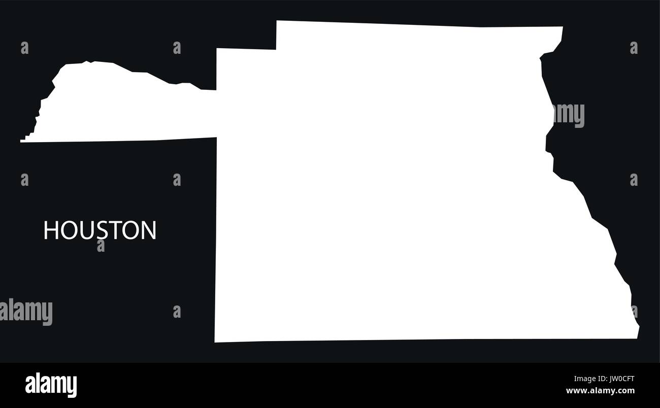 Houston county map of Alabama USA black inverted illustration Stock ...
