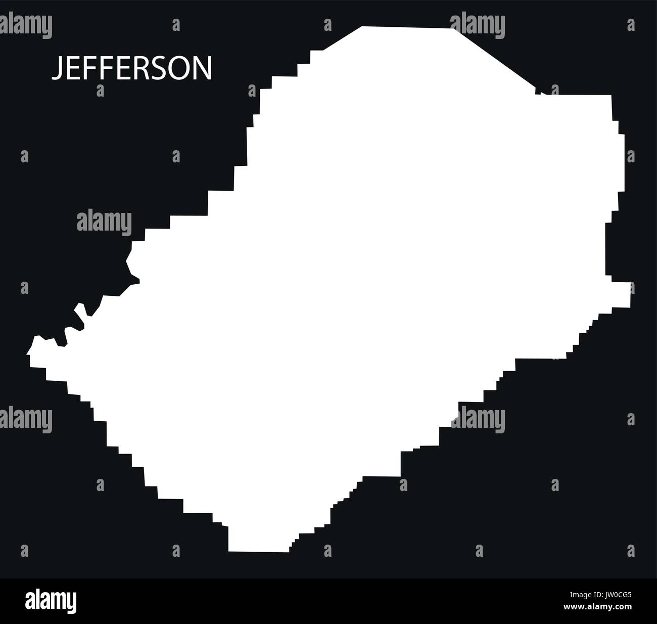 Jefferson county map of Alabama USA black inverted illustration Stock ...