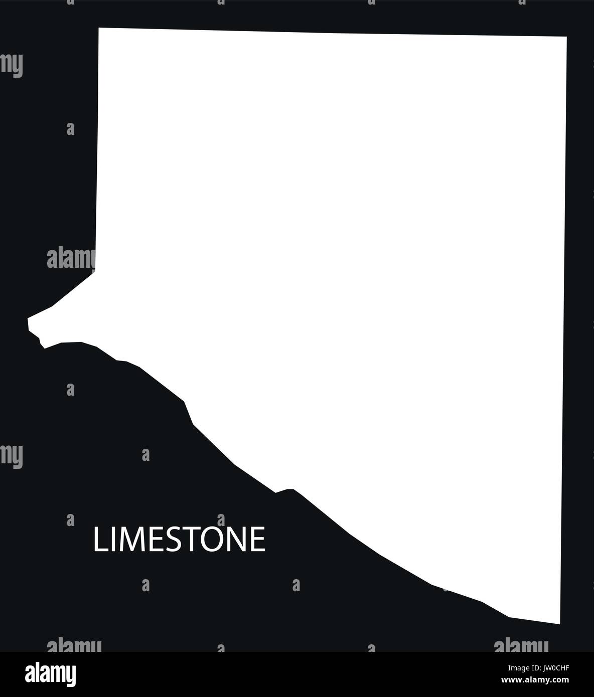 Limestone county map of Alabama USA black inverted illustration Stock ...