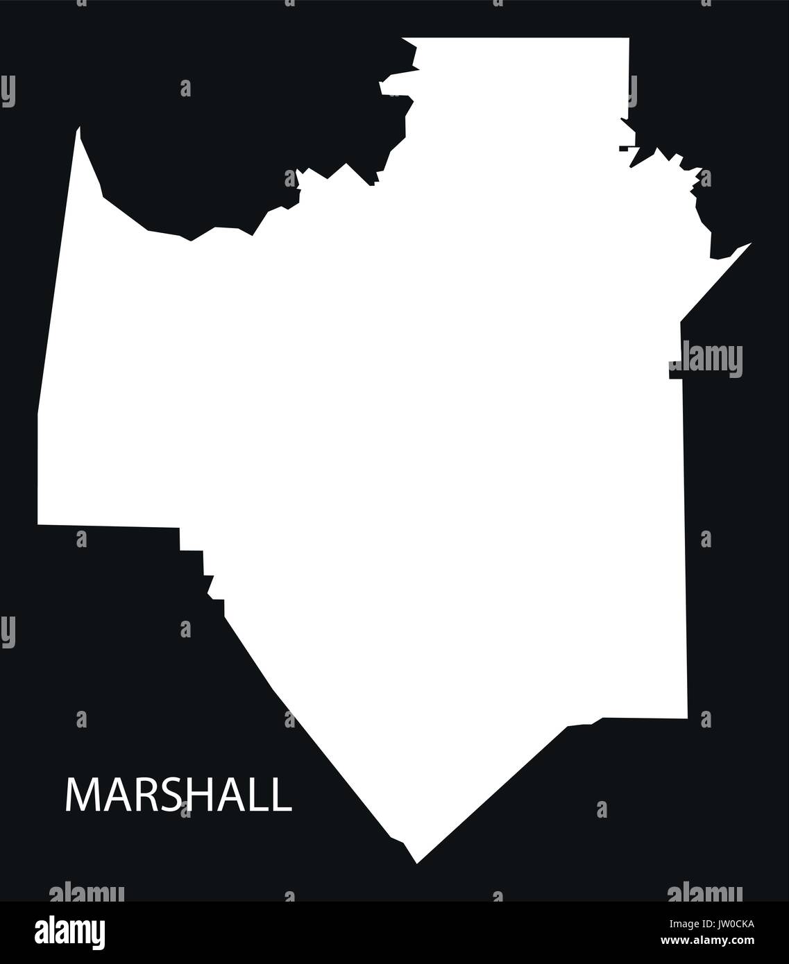 Marshall county map of Alabama USA black inverted illustration Stock ...