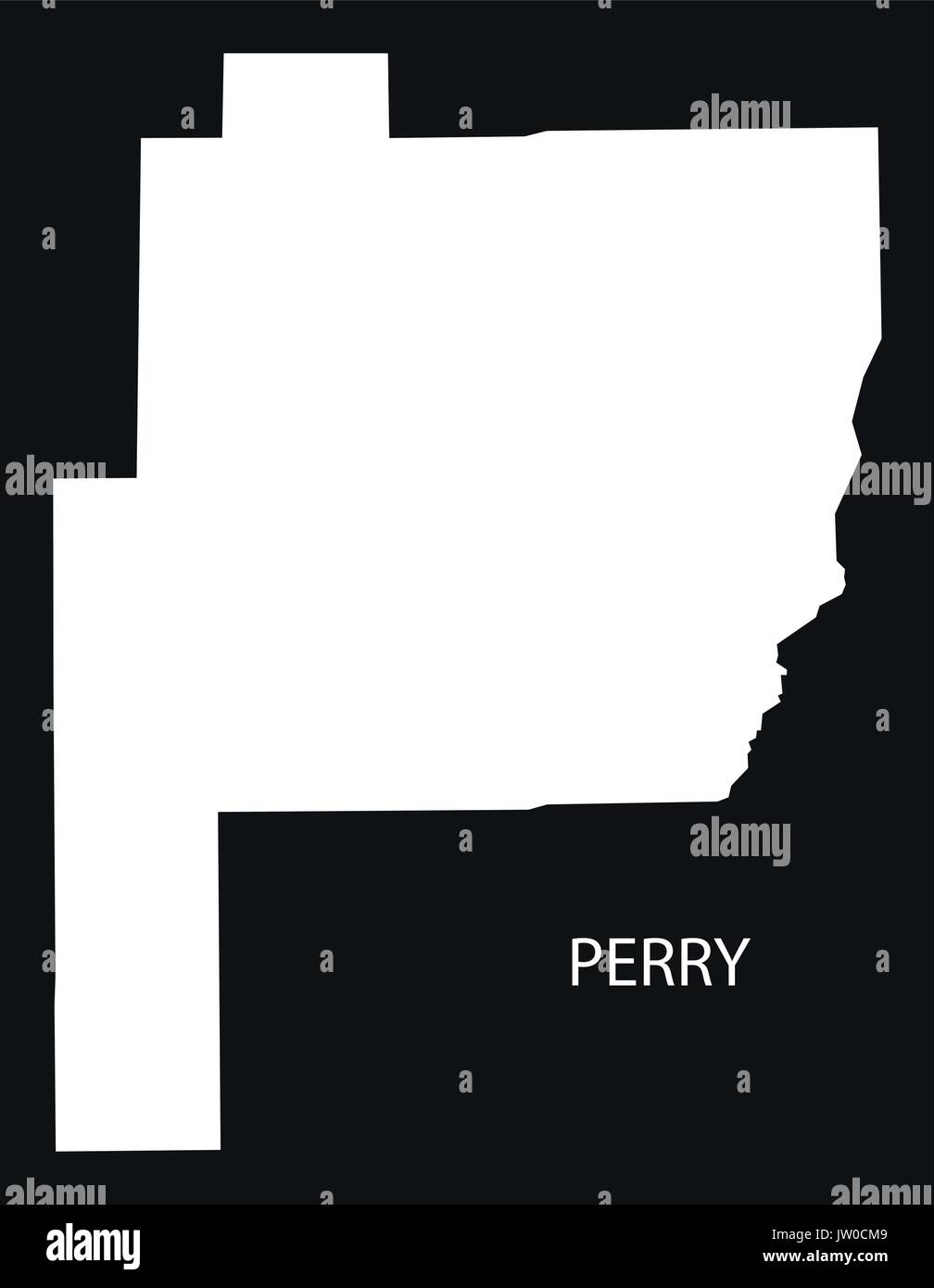 Perry county map of Alabama USA black inverted illustration Stock ...