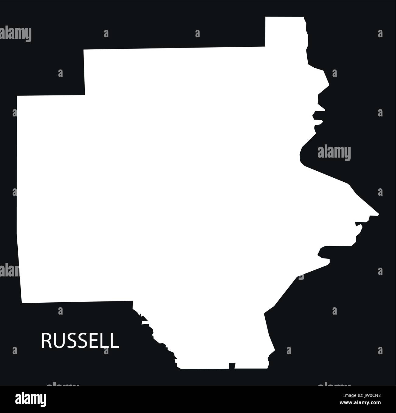 Russell county map hi-res stock photography and images - Alamy