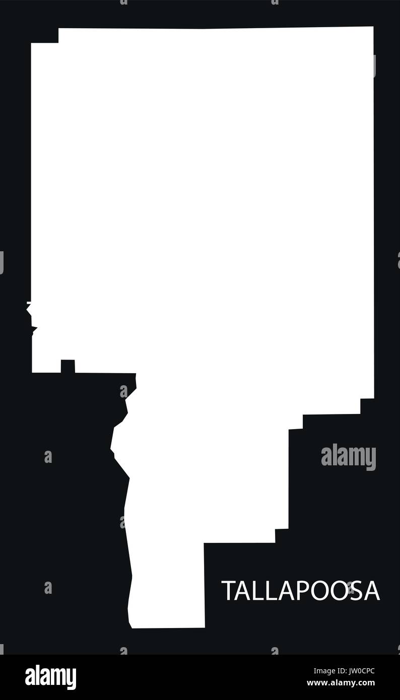 Tallapoosa county map of Alabama USA black inverted illustration Stock Vector Image & Art - Alamy