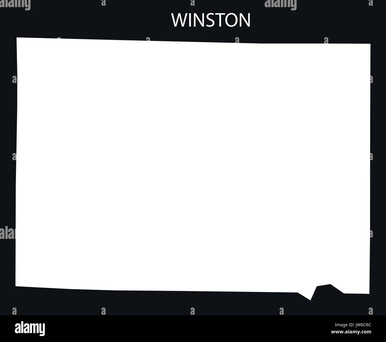 Winston county map of Alabama USA black inverted illustration Stock ...