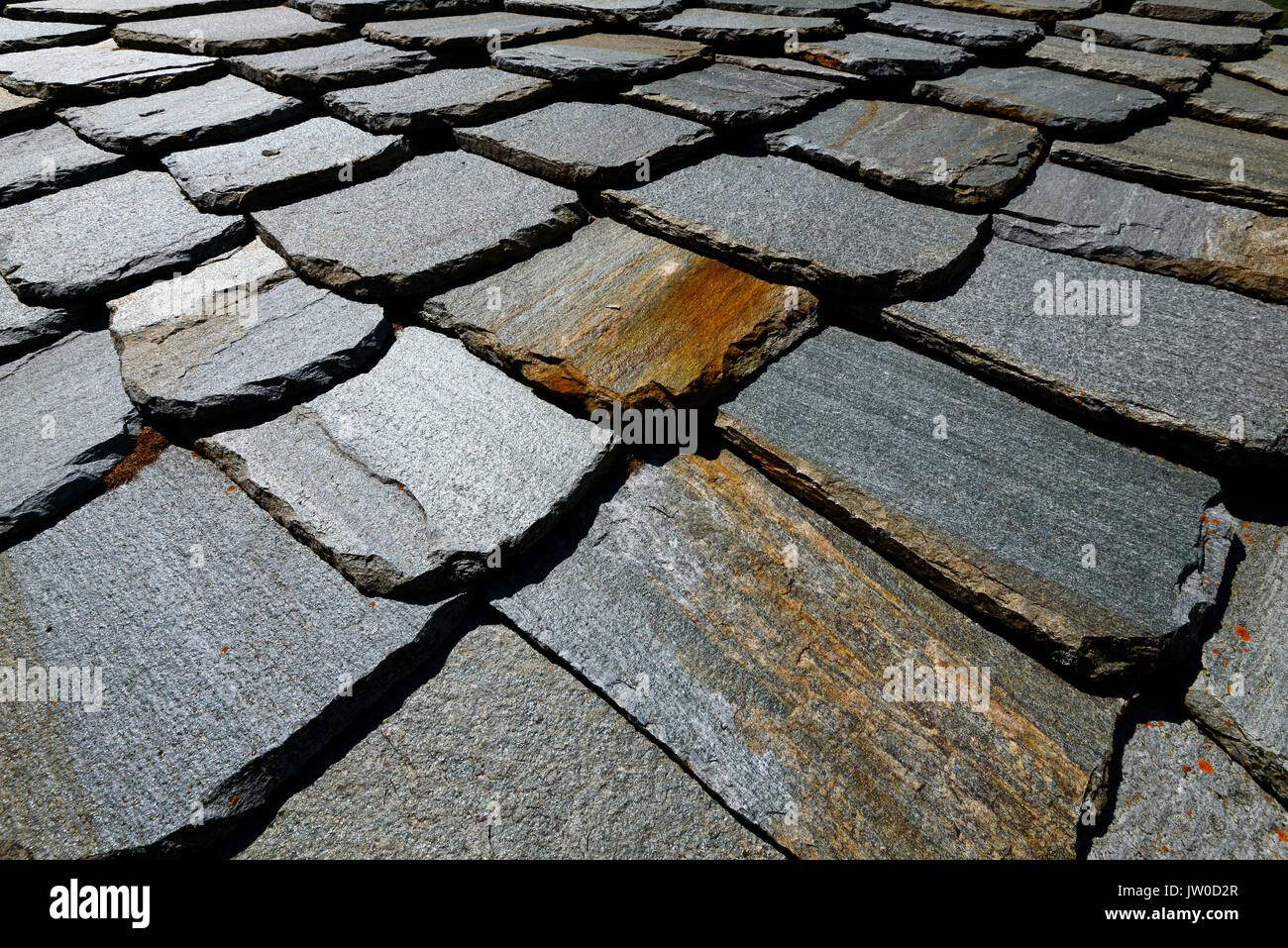 Old slate house roof from some ruins in North Italy. Great for ...