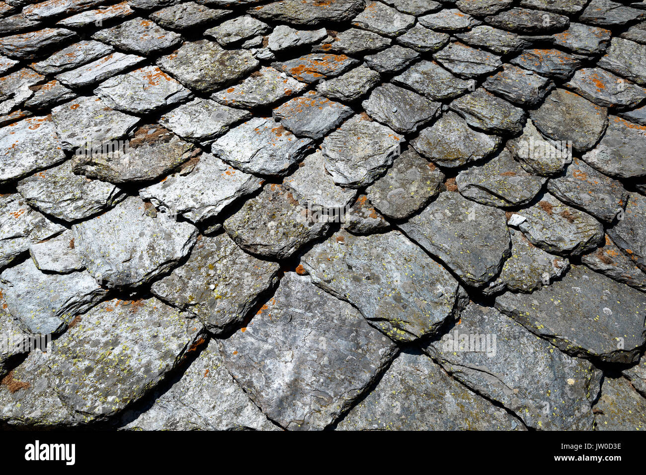 Old slate house roof from some ruins in North Italy. Great for ...