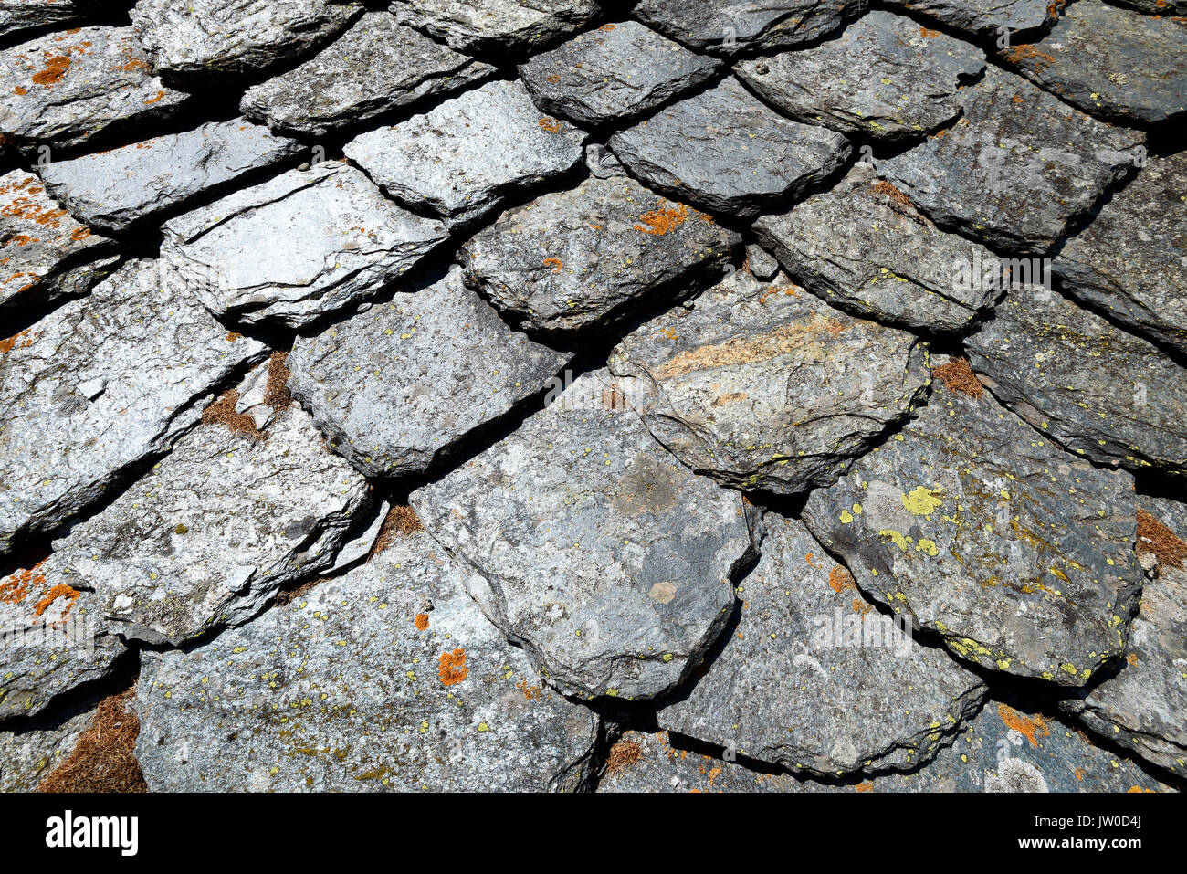 Old slate house roof from some ruins in North Italy. Great for ...