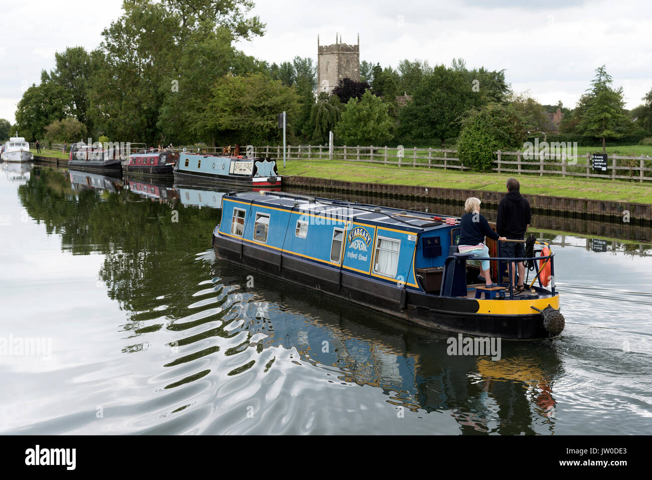 Narrowboat underway on The Gloucester & Sharpness Canal at Frampton on ...