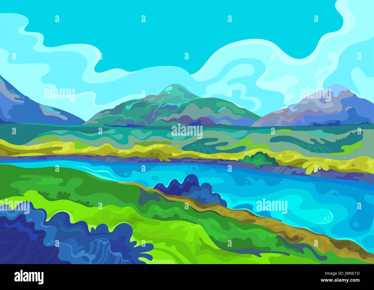 Landscape, Vector illustration Stock Vector Image & Art - Alamy