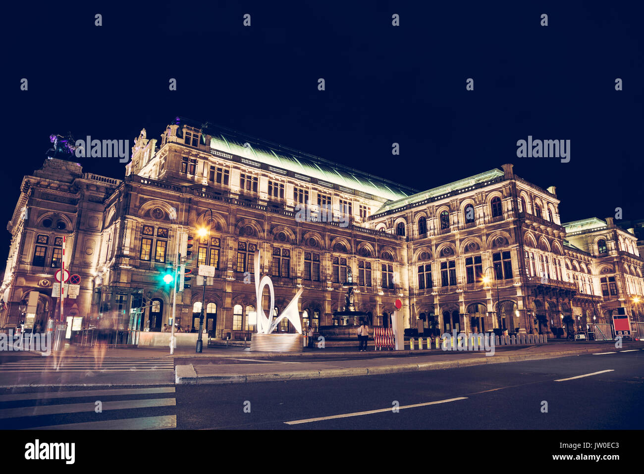 Famous State Opera in Vienna Austria at night Stock Photo - Alamy