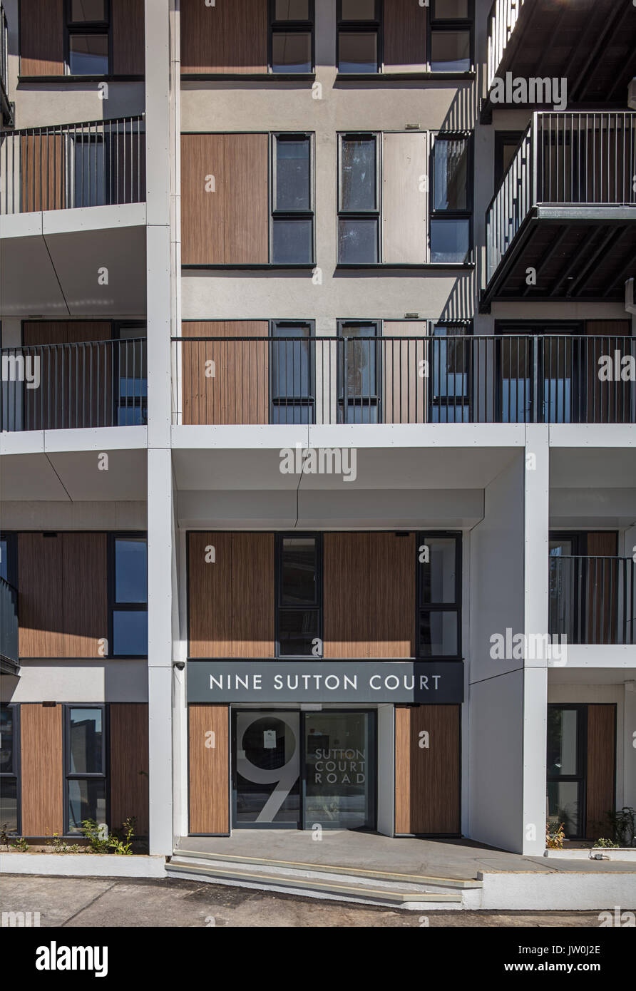 Sutton Court Apartments Stock Photo - Alamy
