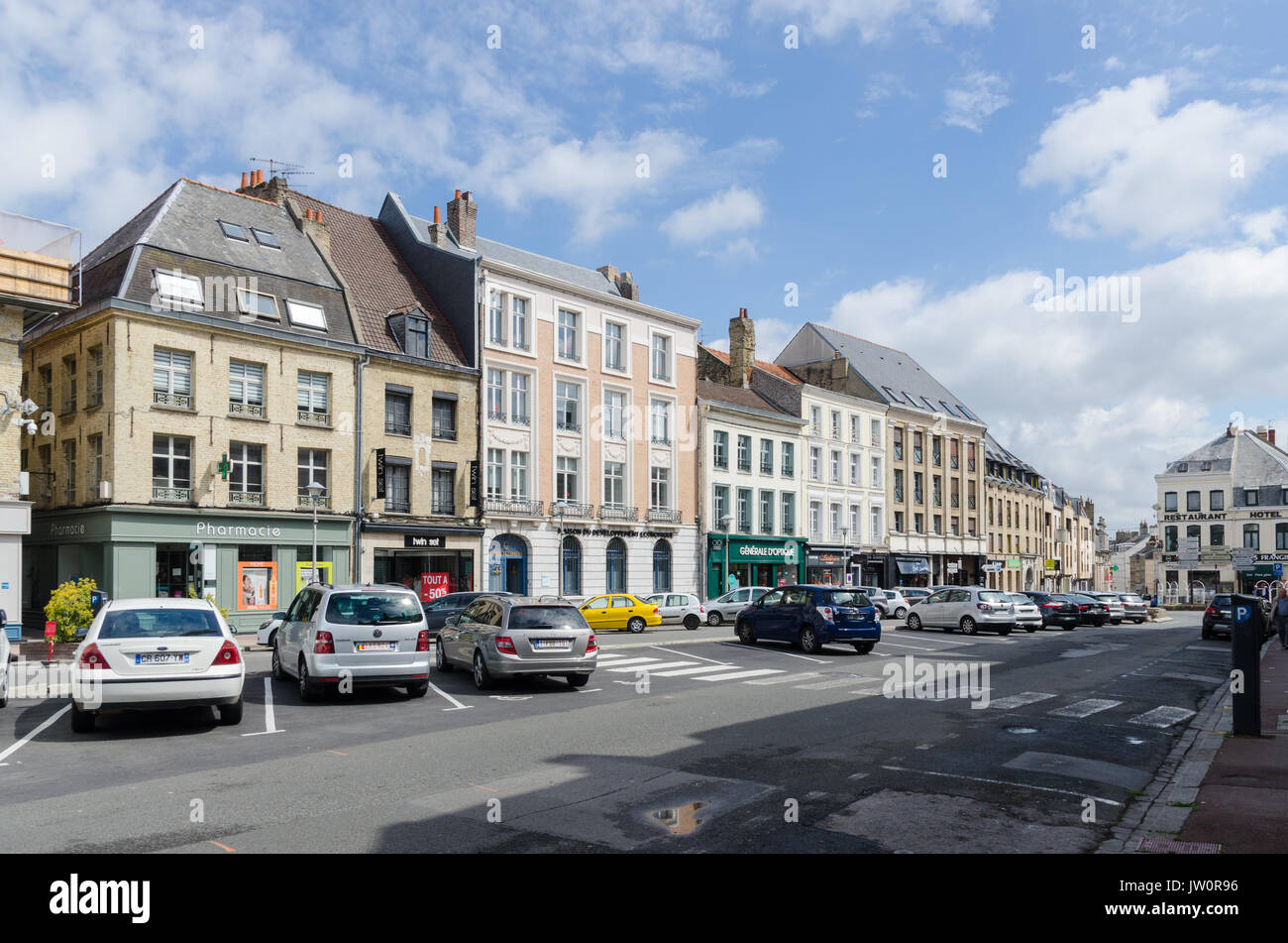 Old streets and buildings in the Northern French town of Saint-Omer ...