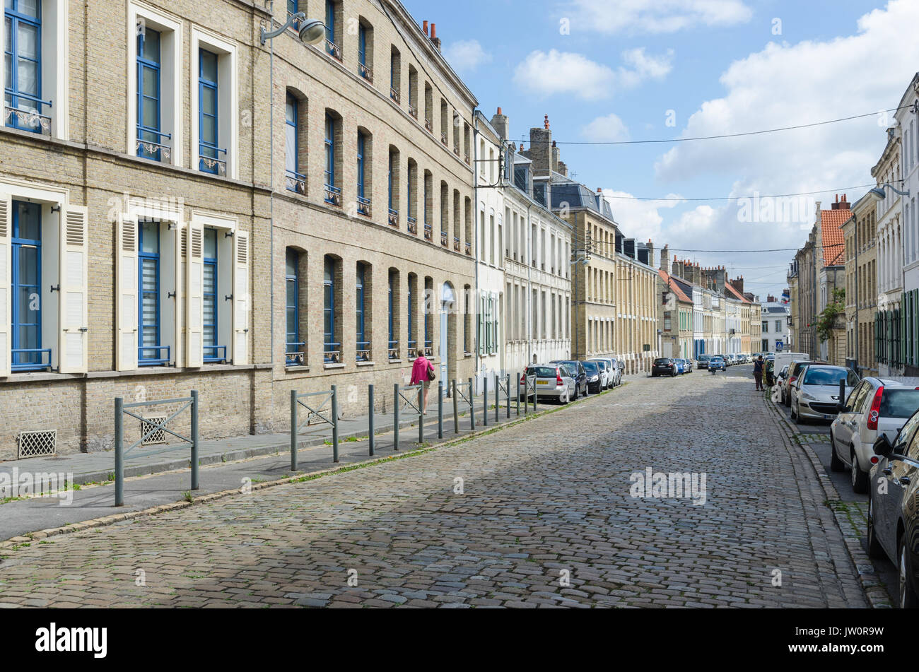 Old streets and buildings in the Northern French town of Saint-Omer ...