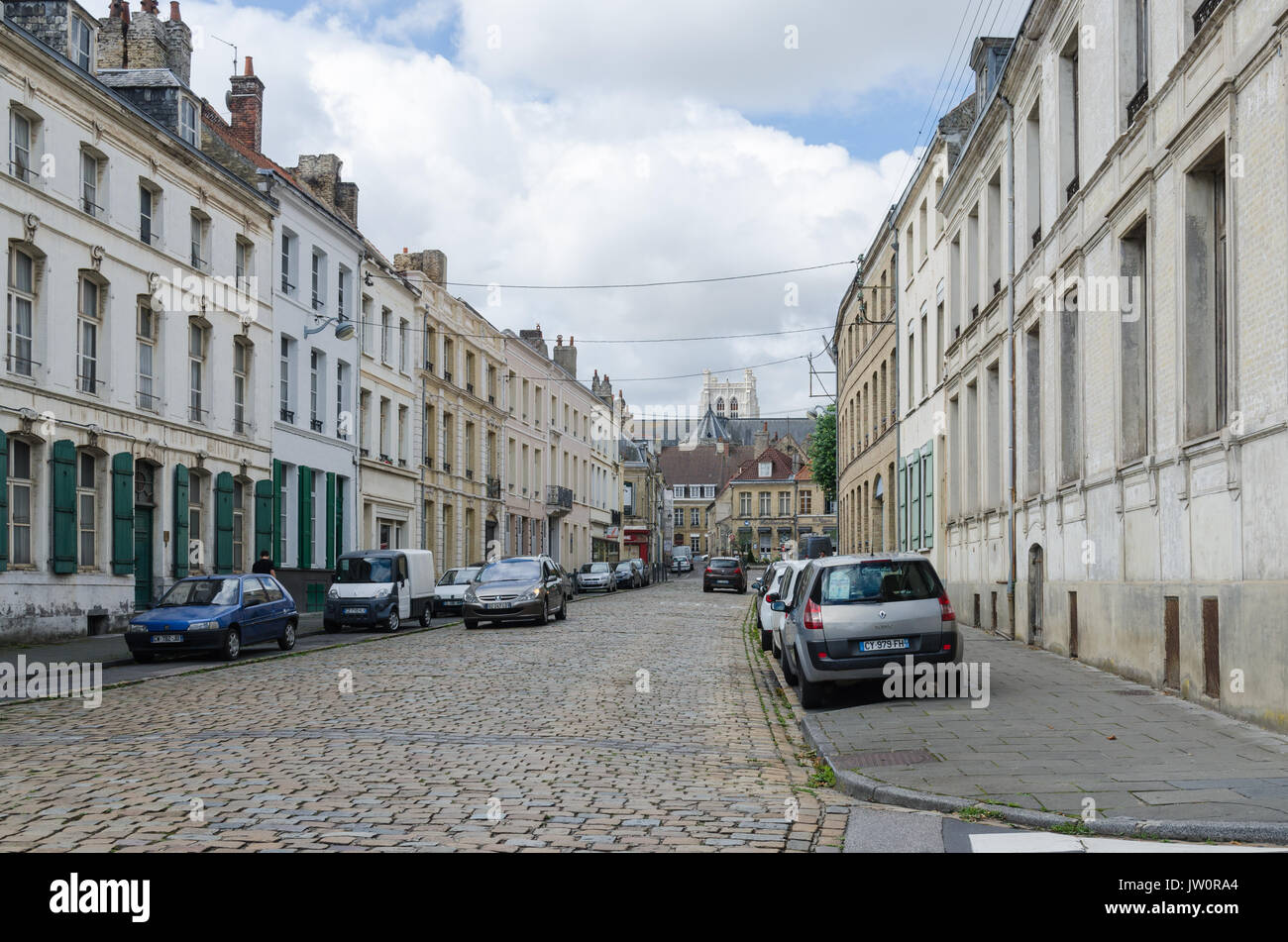 Old streets and buildings in the Northern French town of Saint-Omer ...